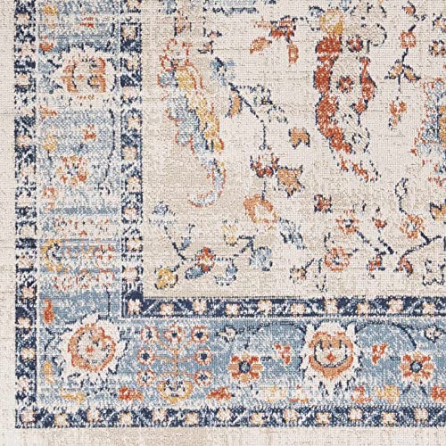 Hauteloom Shafter Living Room, Bedroom Patio Outdoor Area Rug - Beige, Blue, Red - 7'10" x 10'