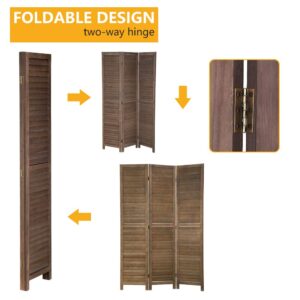 Room Dividers and Folding Privacy Screens, 3 Panel 69 Inch Tall Portable Room Seperating Divider, Handwork Solid Wood Room Divider Wall, Room Partitions and Dividers Freestanding for Home Office