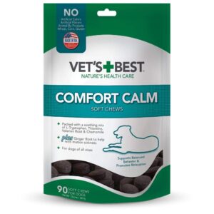 vet's best comfort calm calming soft chews dog supplements | dog calming aid supports dog balances behavior | promotes relaxation | 90 day supply