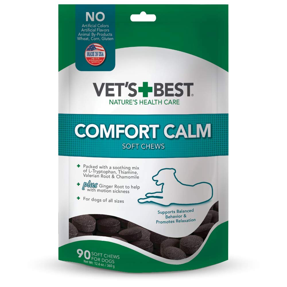 Vet's Best Comfort Calm Calming Soft Chews Dog Supplements | Dog Calming Aid Supports Dog Balances Behavior | Promotes Relaxation | 90 Day Supply