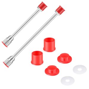 2 pieces airless paint sprayer tip extension pole 2 sizes extension rod for airless painting spray gun with red guard 12 inches 7.8 inches