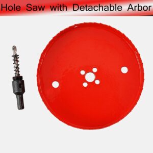 6-1/2 inch HSS Bi-Metal Hole Saw, Red Finish Corn Hole Cutter 165 mm for Wood Boards, Soft Metal Sheet, Drywall and Plastic