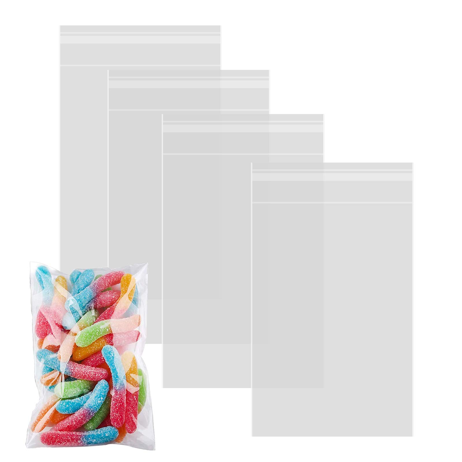 200ct Clear Plastic Bags, Self Sealing Cellophane Bags, Resealable Cellophane Bags for Bakery Cookies Candy Decorative Wrappers (2" x 3")