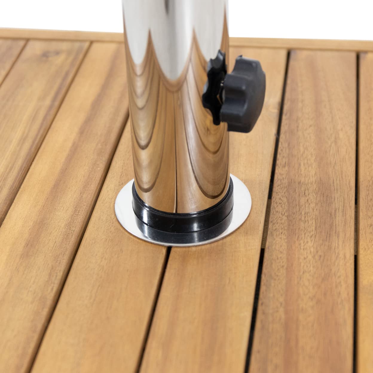 Christopher Knight Home Ralph Outdoor 49lb Square Umbrella Base - Acacia Wood and Stainless Steel - Teak