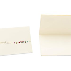 Papyrus Thank You Cards with Envelopes, Flower and Butterfly Gems (2-Count)