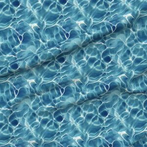 Spoonflower Fabric - Aqua Water Swimming Waves Sea Ocean Pacific Lagoon Pool Caribbean Printed on Petal Signature Cotton Fabric Fat Quarter - Sewing Quilting Apparel Crafts Decor