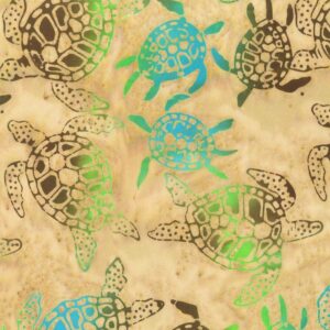 land and sea turtles in sand by anthology 43" wide 100% cotton fabric sold by yard