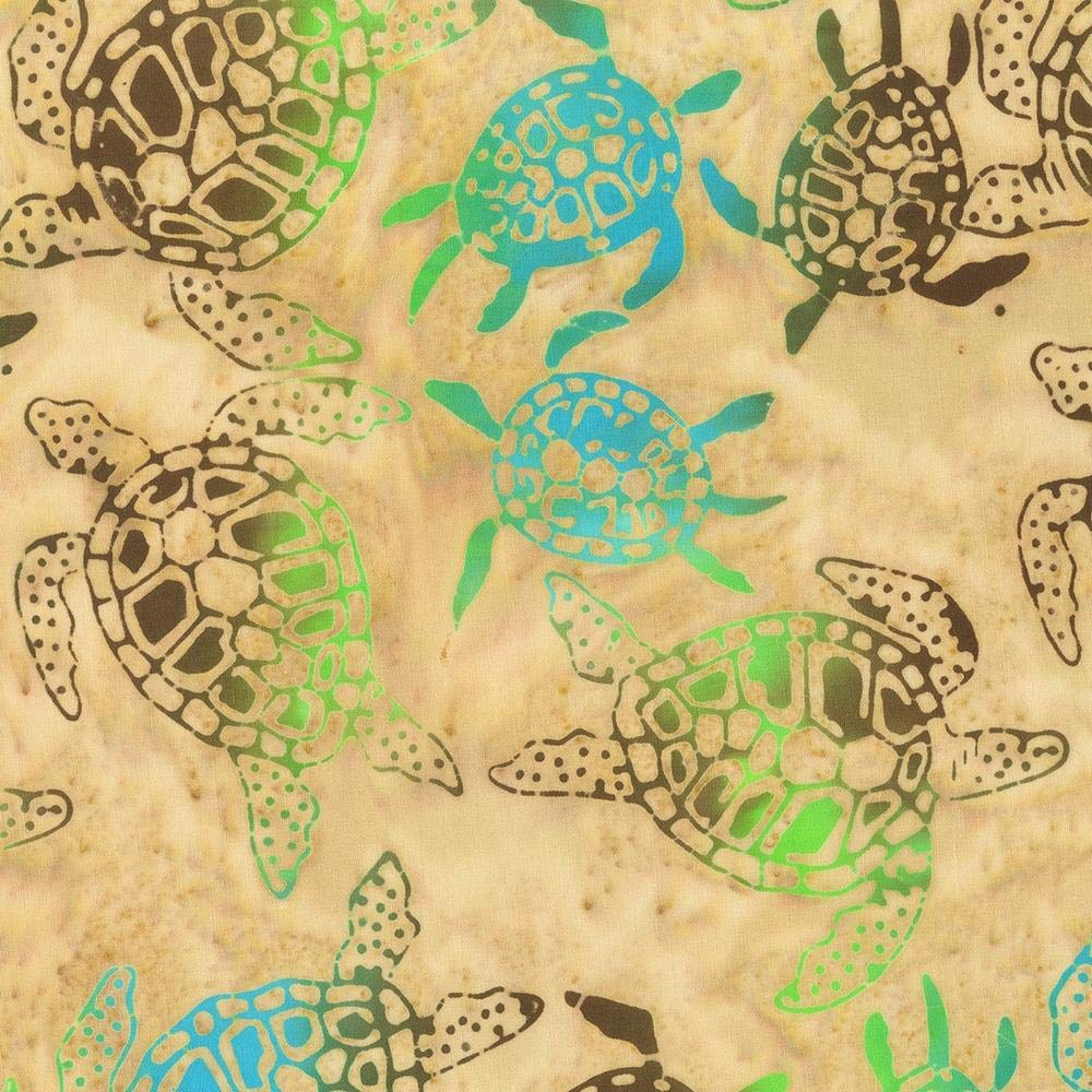 Land and Sea Turtles in Sand by Anthology 43" Wide 100% Cotton Fabric Sold by Yard