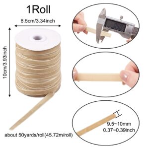 Pandahall 50 Yards Velvet Ribbon 3/8Inch Wide Single Face Velvet Ribbon Roll with Spool for Gift Wrapping Decoration Party Wedding Arts Crafts (Dark Khaki)