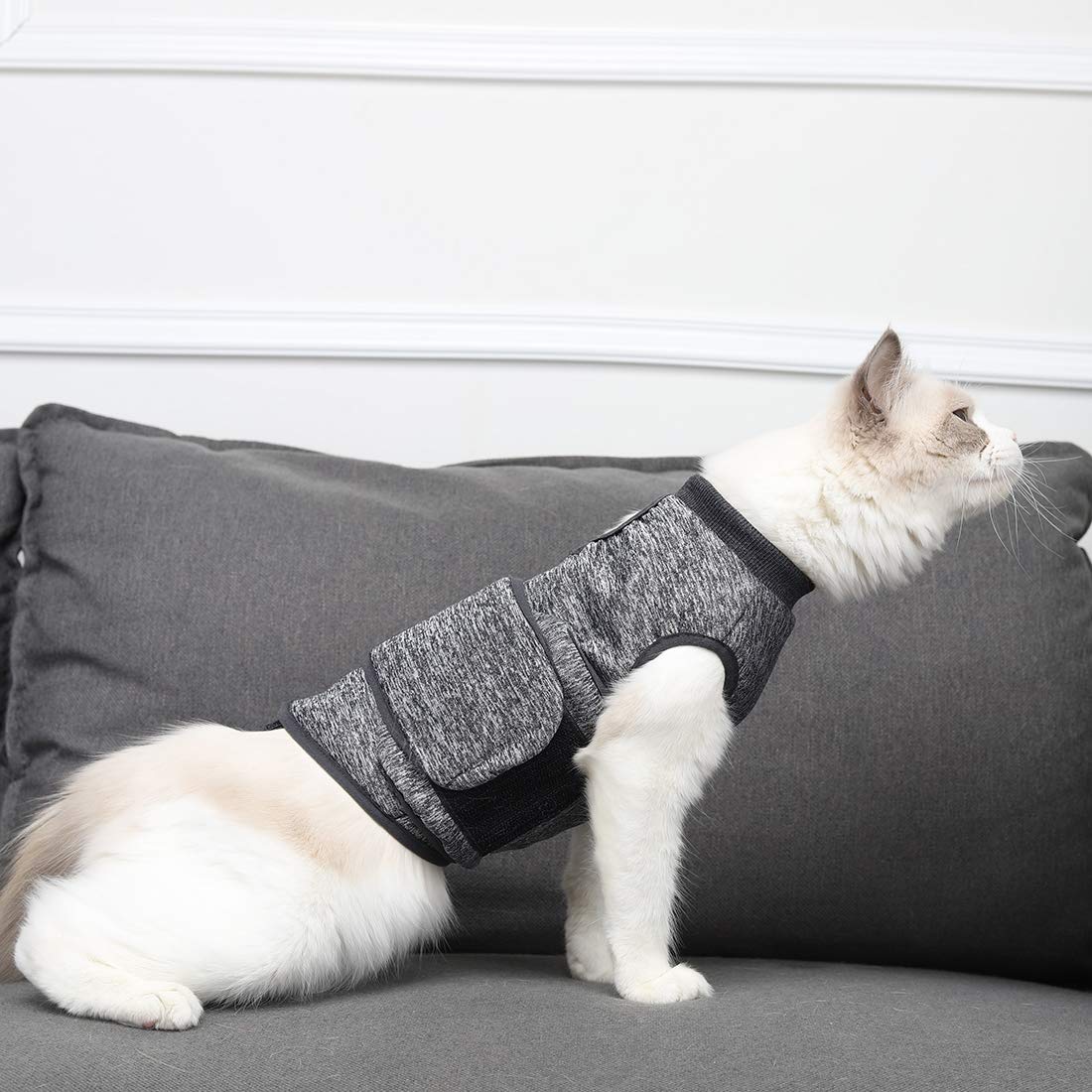 Coppthinktu Cat Anxiety Jacket, Anxiety Vest for Cats, Cat Anti Anxiety Vest, Shirt for Cat, Cats Calming Wrap Vet Recommended Calming Solution Vest for Fireworks, Travel, Separation