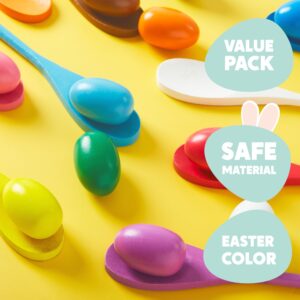 JOYIN 24 PCS Easter Egg and Spoon Race Game Set, 12 Players Carnival Game for Kids & Family Activity Holiday Outdoor Yard Easter Egg Hunt Birthday Party Lawn