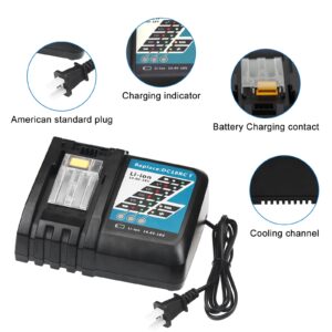 7A DC18RC Rapid Battery Replacement Charger Compatible with 14.4V-18V Lithium ion Battery BL1415 BL1430 BL1815 BL1820B BL1830B BL1840B BL1850B BL1860B LXT400,194205-3, 194309-1 Cordless Tools