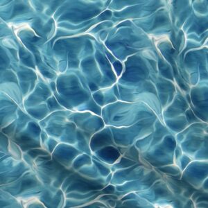 Spoonflower Fabric - Aqua Water Swimming Waves Sea Ocean Pacific Lagoon Pool Caribbean Printed on Petal Signature Cotton Fabric Fat Quarter - Sewing Quilting Apparel Crafts Decor