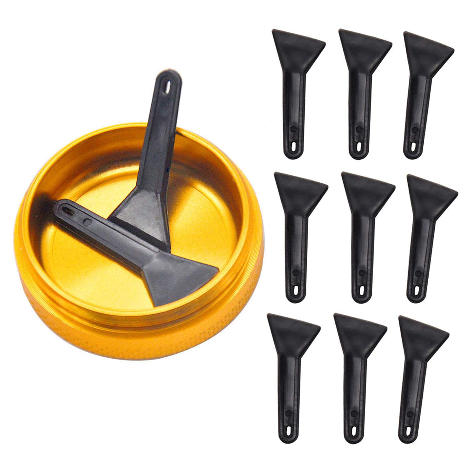 Vailldge Black Scrapers, LoutLivs Brushes & Spoons Kit for Herb Grinder (Keef Scraper Brushes & Spoons Kits