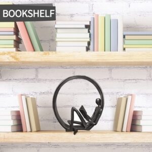 Jalunth Bookshelf Bookcase Aesthetic Decoration Art Sculptures Home Decor Book Shelf Case Modern Accents Figurine Reading Metal Decorative Ideas Objects Accessories Library Office Steel Statue Gifts