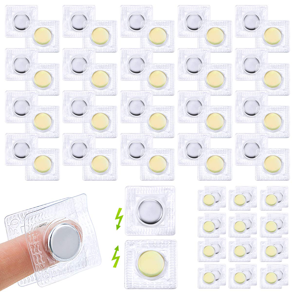 Fireboomoon 32 Pairs 1.18 Inch Invisible Hidden Sew Magnetic Snap,PVC Strong Magnetic Closures Fastener Snaps Buttons for Purses Handbag Clothing DIY Crafts