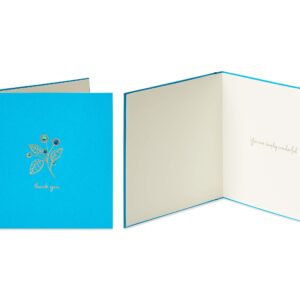 Papyrus Thank You Cards with Envelopes, Flower and Butterfly Gems (2-Count)