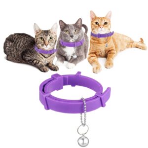 4 Pieces Cat Calming Collars Adjustable Cat Pheromones Calming Collars with 4 Bells Reducing Anxiety for Pets Suitable for Small Medium and Large Cats (15 Inches)