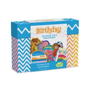 Peaceable Kingdom Birthday Card Assortment Box (20 Cards with Envelopes and Storage Box)