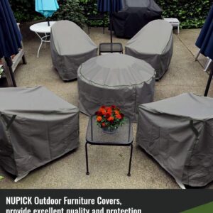 NUPICK Patio Sofa Cover, 78 Inch Outdoor Furniture 3-Seat Couch Cover, 100% Waterproof, Rip-Stop and Weather Resistant, Grey