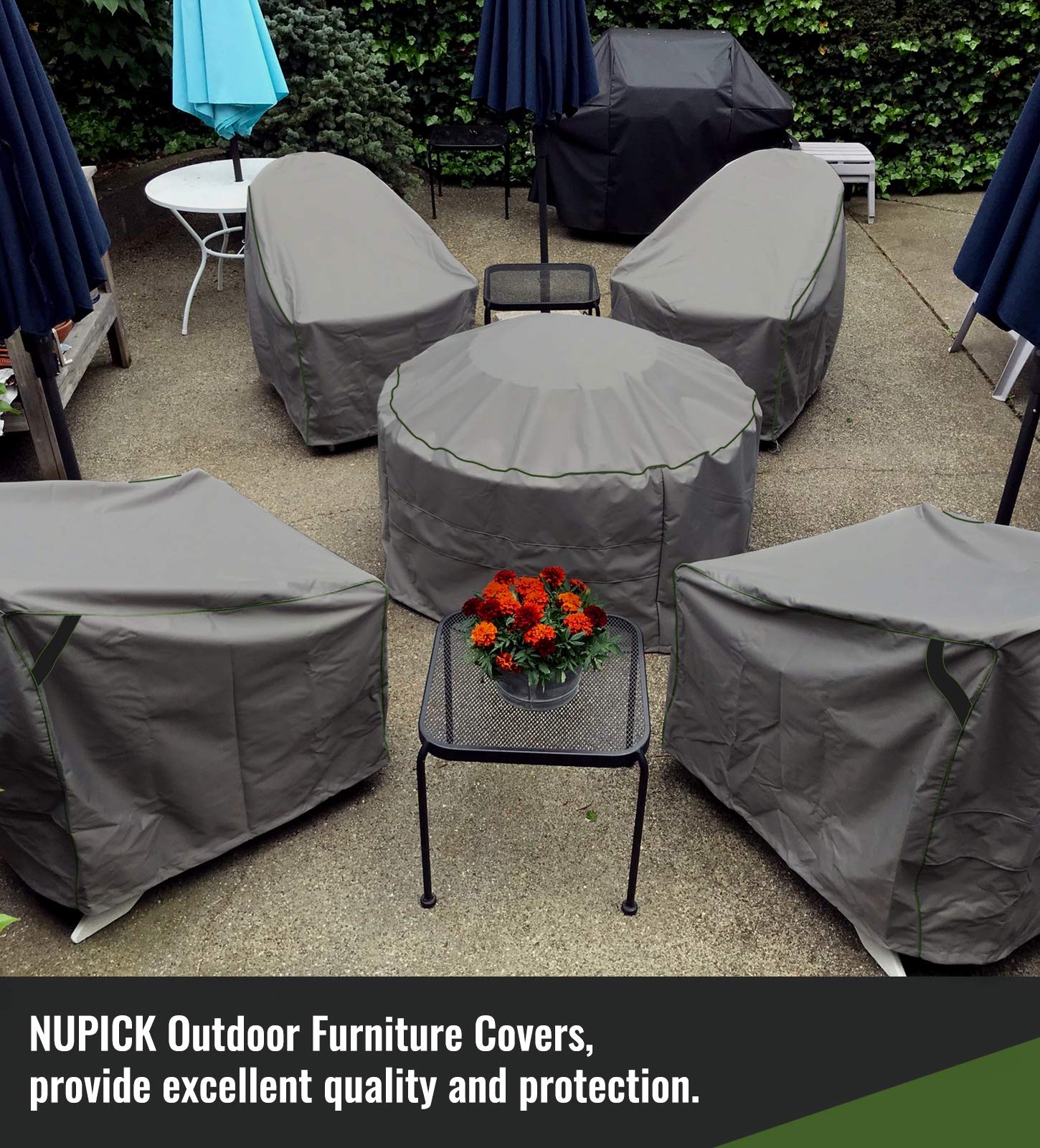 NUPICK Patio Sofa Cover, 78 Inch Outdoor Furniture 3-Seat Couch Cover, 100% Waterproof, Rip-Stop and Weather Resistant, Grey