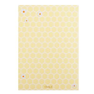 Birthday Card - Single Happy Bee Day Birthday Greeting Card For Bee Themed Party - Gold Foil Bees and Lettering on Yellow Textured Paper with Kraft Envelope - 5" x 7" - Blank Inside