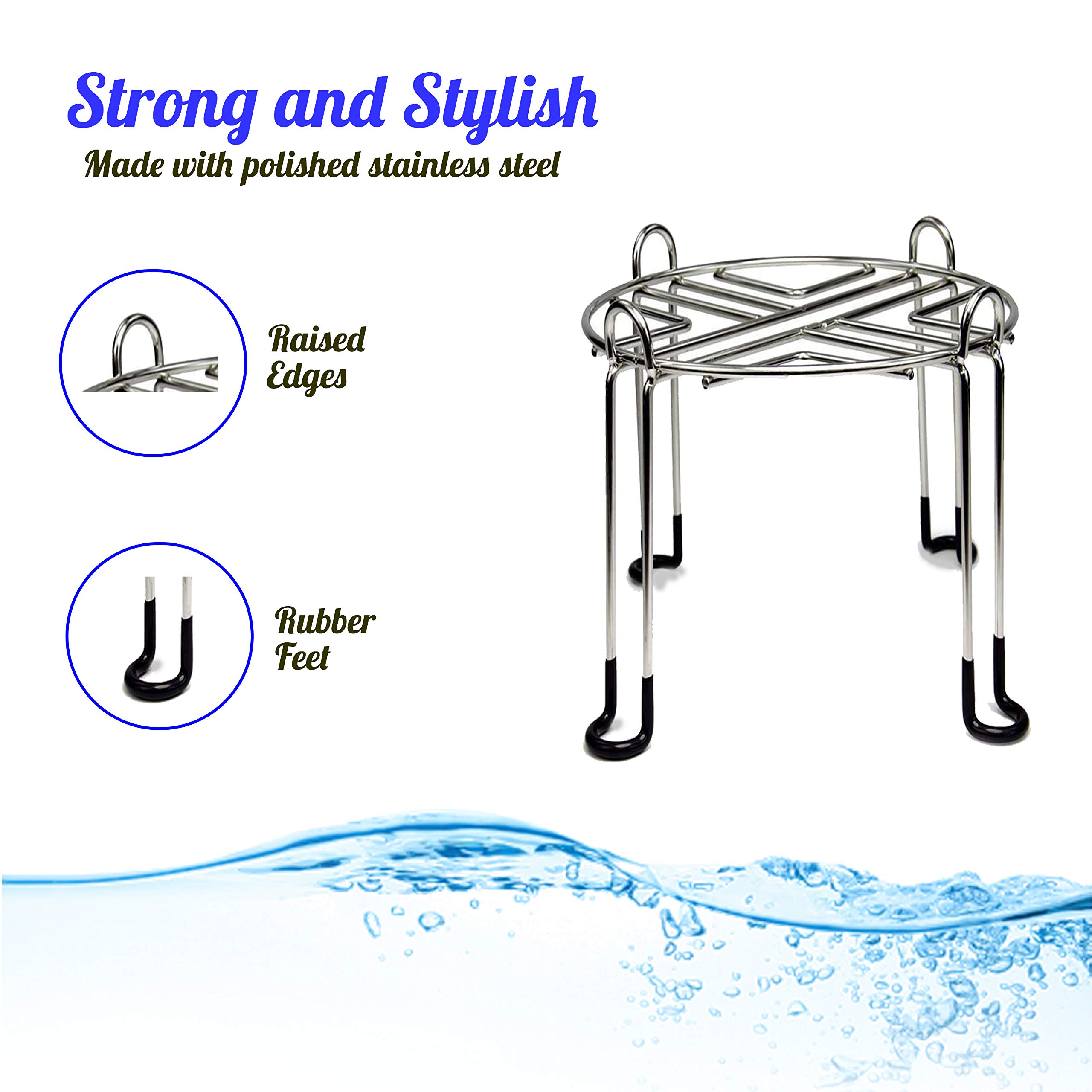 SinMan Water Filter Stand, 8" Tall by 9" Wide, Fits Berkey and Other Medium Sized Stainless Steel Water Filters, Non-Marking Rubberized Feet