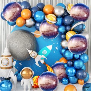 KatchOn, Big 22 Inch Galaxy Balloons - Pack of 6, Galaxy Party Supplies | 360 Degree 4D Round Sphere Space Balloons for Galaxy Party Decorations | Planet Balloons for Outer Space Party Decorations