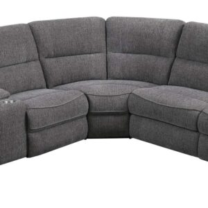 Madrona Burke Lucas Lunar Gray Full Sleeper Sectional Recliner Loveseat with Power Controls and Dual USB Ports