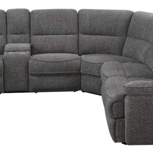 Madrona Burke Lucas Lunar Gray Full Sleeper Sectional Recliner Loveseat with Power Controls and Dual USB Ports