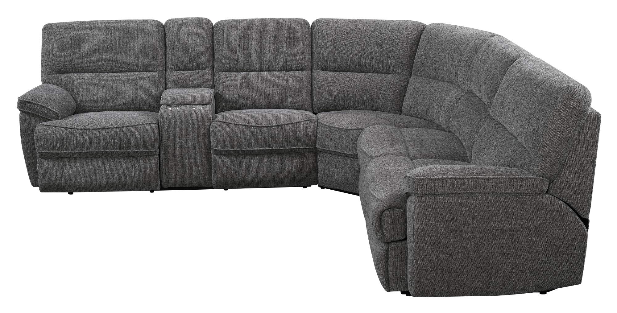 Madrona Burke Lucas Lunar Gray Full Sleeper Sectional Recliner Loveseat with Power Controls and Dual USB Ports