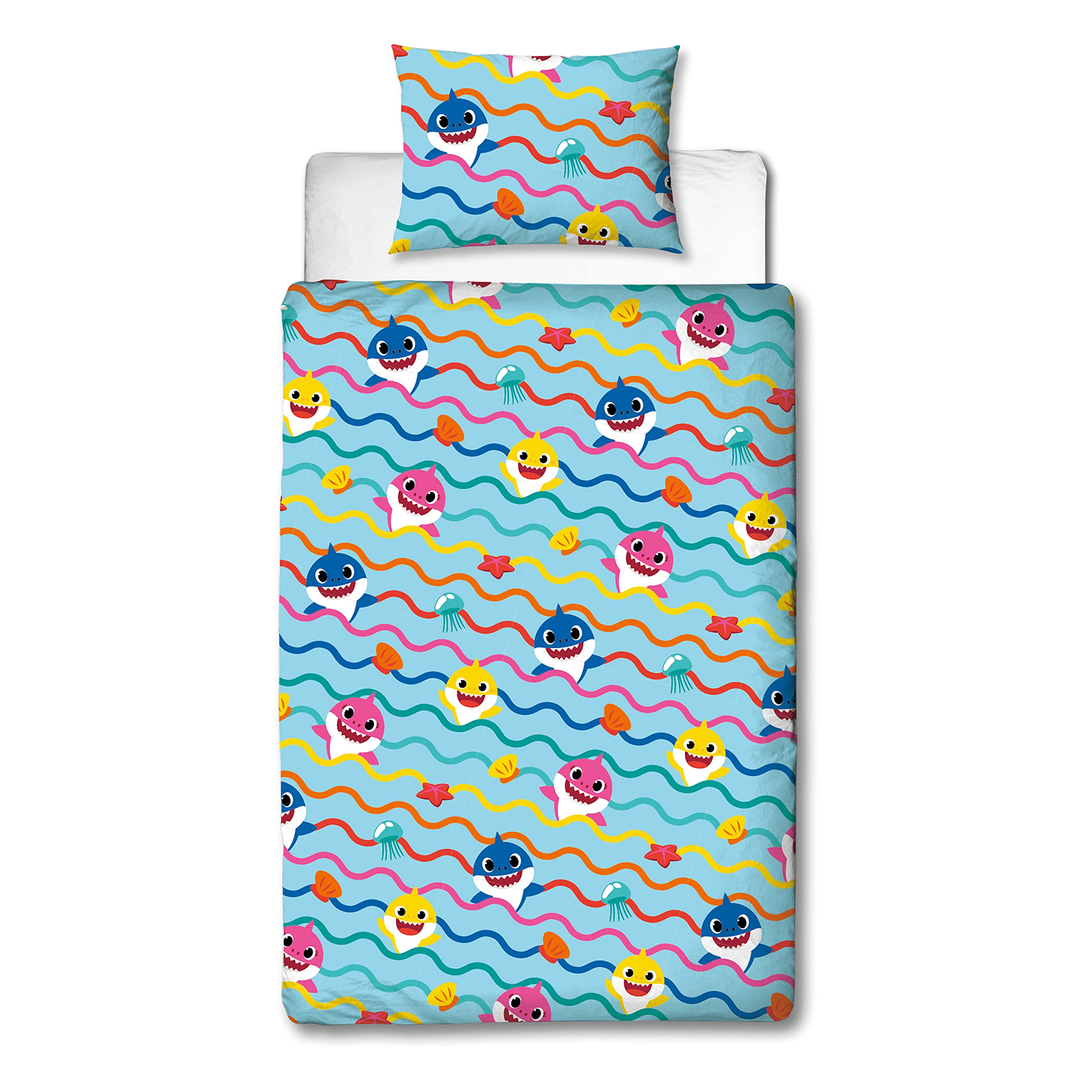 Character World Baby Shark Rainbow Single Duvet Cover Set