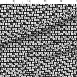 Spoonflower Fabric - F Word Curse Words Swear Profanity Adult Mature Block Text Black and Printed on Petal Signature Cotton Fabric Fat Quarter - Sewing Quilting Apparel Crafts Decor