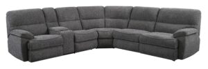 madrona burke lucas lunar gray full sleeper sectional recliner loveseat with power controls and dual usb ports