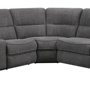 Madrona Burke Lucas Lunar Gray Full Sleeper Sectional Recliner Loveseat with Power Controls and Dual USB Ports