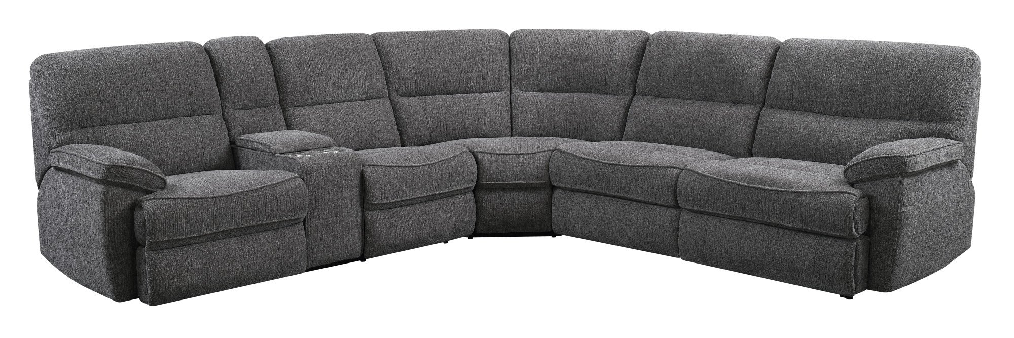 Madrona Burke Lucas Lunar Gray Full Sleeper Sectional Recliner Loveseat with Power Controls and Dual USB Ports