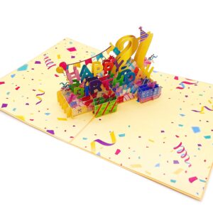 Liif Happy 21st 3D Greeting Pop Up Birthday Card, 21 Birthday Card For Him, Her, Son, Daughter, sister | With Message Note & Envelop | Large Size 8 x 6 inch