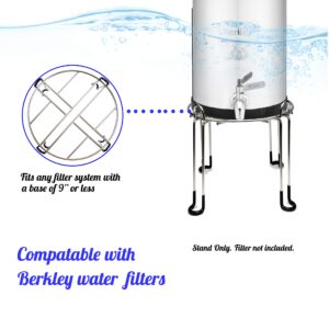 SinMan Water Filter Stand, 8" Tall by 9" Wide, Fits Berkey and Other Medium Sized Stainless Steel Water Filters, Non-Marking Rubberized Feet