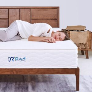 organic queen mattress, 11 inch latex mattress queen size hybrid mattress in a box, natural mattress medium firm support, pressure relief, certipur-us, 120-night risk-free trial, 20-year warranty