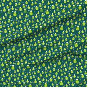 Spoonflower Fabric - Frog Toad Croak Teal Green Nature Amphibian Boys Kids Printed on Petal Signature Cotton Fabric Fat Quarter - Sewing Quilting Apparel Crafts Decor