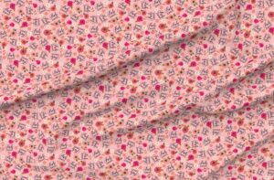 spoonflower fabric - small cancer pink flowers floral content printed on petal signature cotton fabric by the yard - sewing quilting apparel crafts decor