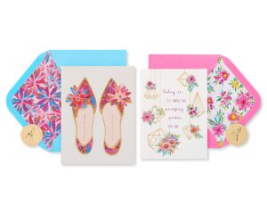 papyrus birthday cards for her, shoes and terrarium (2-count)