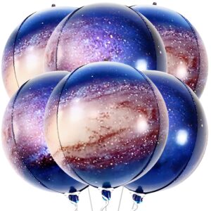 katchon, big 22 inch galaxy balloons - pack of 6, galaxy party supplies | 360 degree 4d round sphere space balloons for galaxy party decorations | planet balloons for outer space party decorations