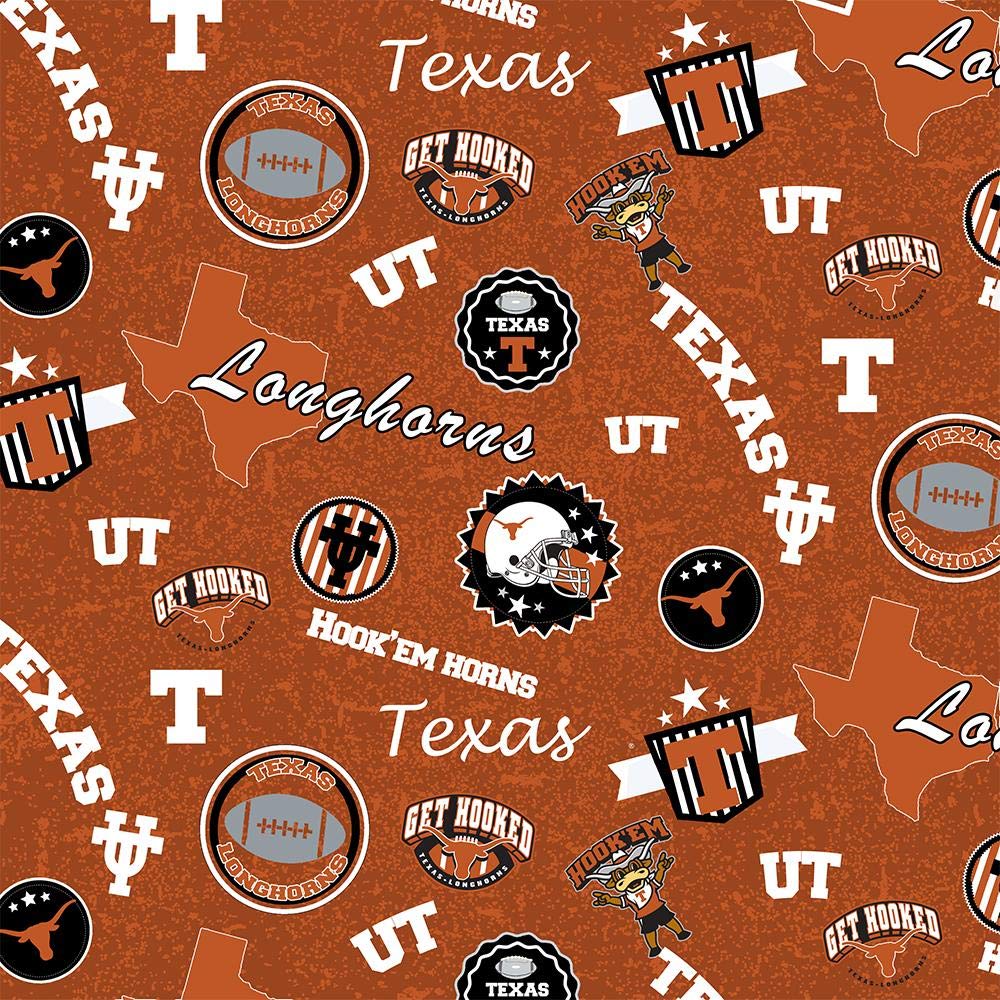 SYKEL ENTERPRISES University of Texas Fat Quarter-NCAA Collegiate 100 percent Cotton Fabric-TX1208