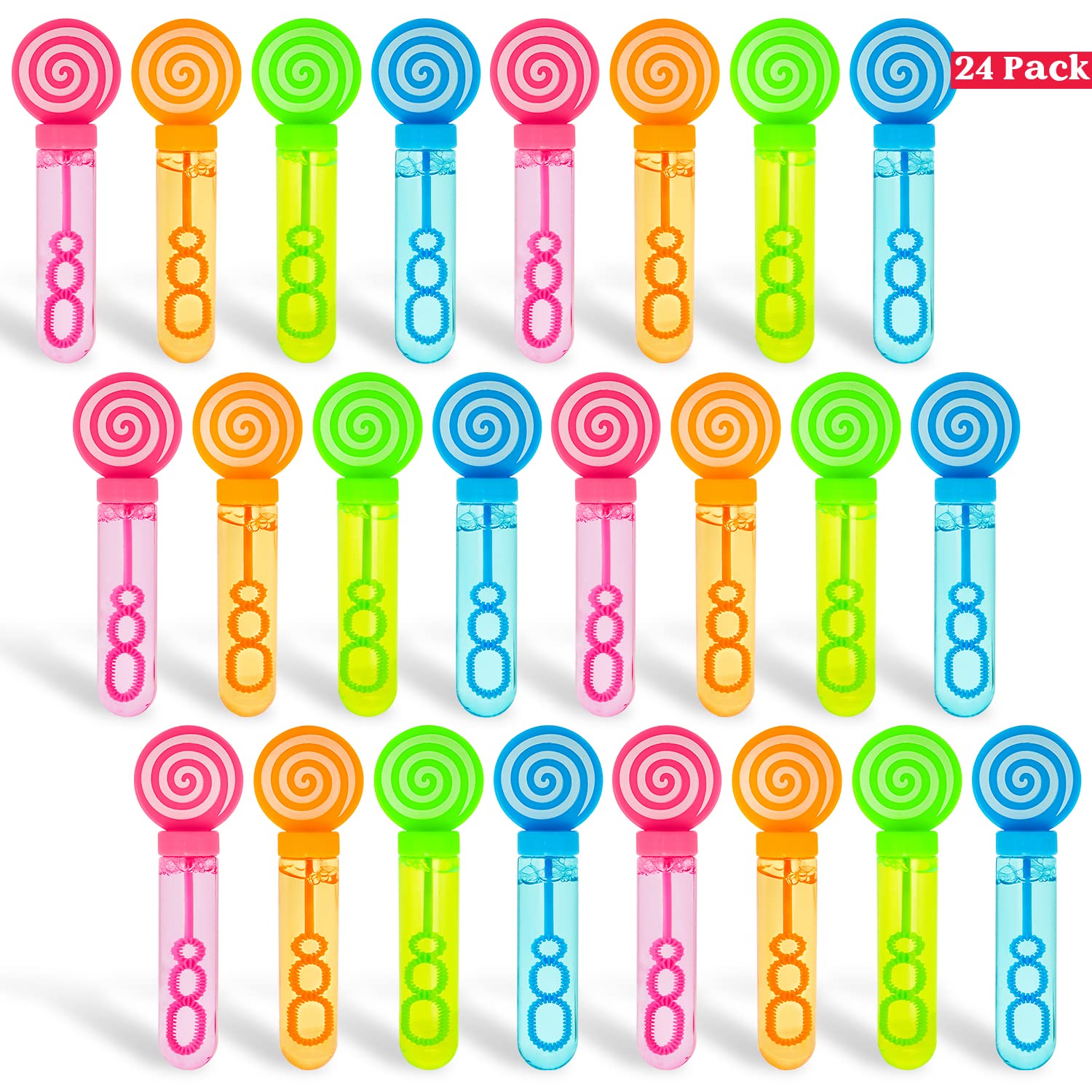 JOYIN 24 Pack Mini Bubble Wands for Themed Birthday, Wedding, Bubble Maker Toys for Kids, Summer Gifts Bubbles Fun Toys