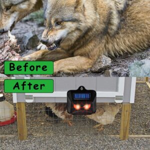 Phosooy 2 Packs Solar Powered Animal Repeller, Predator Eye Animal Deterrent Devices, Coyote Skunk Raccoon Deer Repellent for Chicken Garbage Can Farm Yard Protection