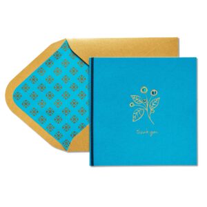 Papyrus Thank You Cards with Envelopes, Flower and Butterfly Gems (2-Count)