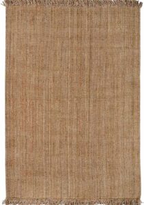 hauteloom moncton handwoven sea grass jute rug - natural fiber area rug - natural fringe tassel - rattan wicker look carpet - brown - 5' x 7'6" (5x7)