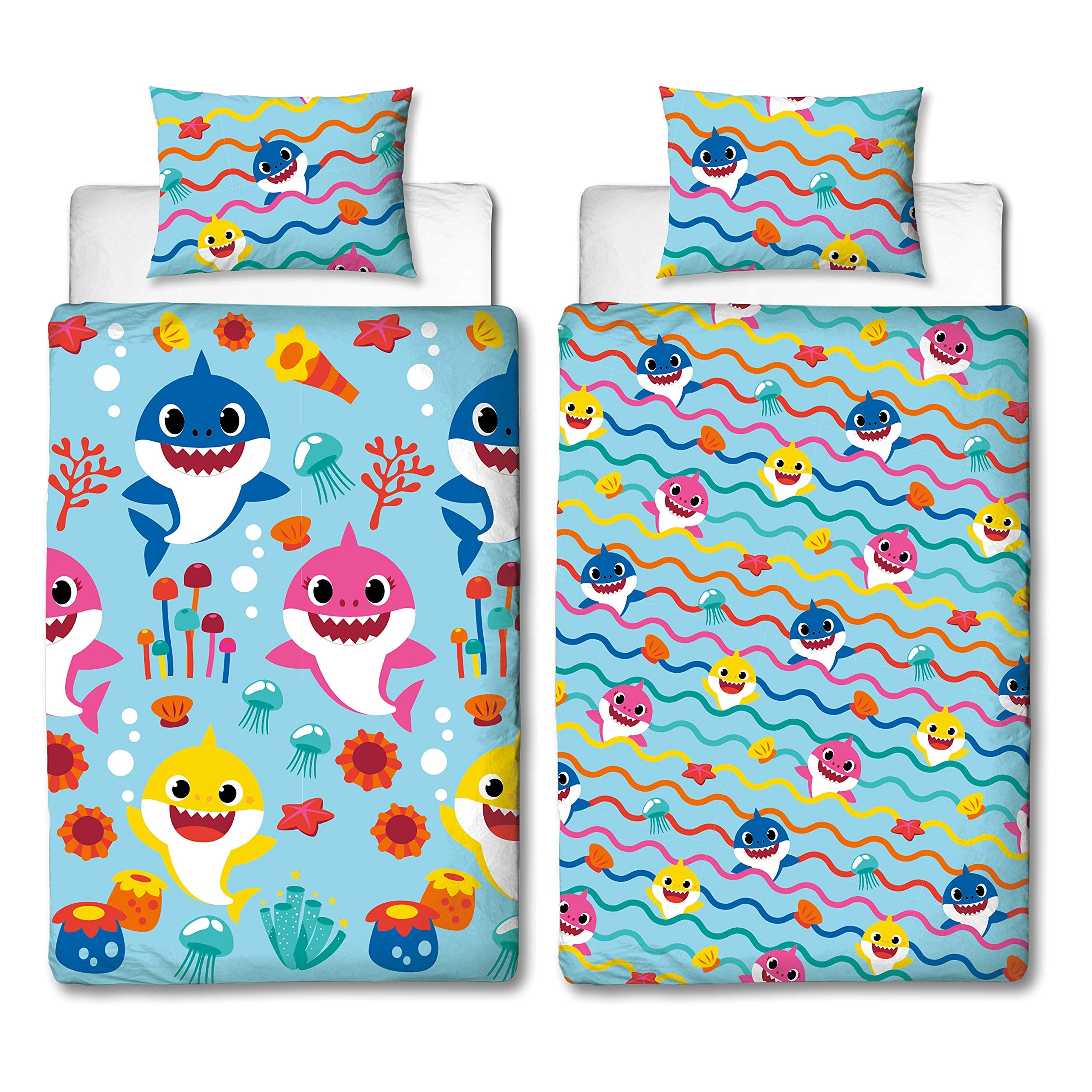 Character World Baby Shark Rainbow Single Duvet Cover Set