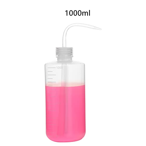 Labasics Chemical Wash Bottle, 1-Pack Plastic Safety Lab Squeeze Wash Bottle, LDPE with Narrow Mouth, 1000 ml (8 oz)/1 Bottle